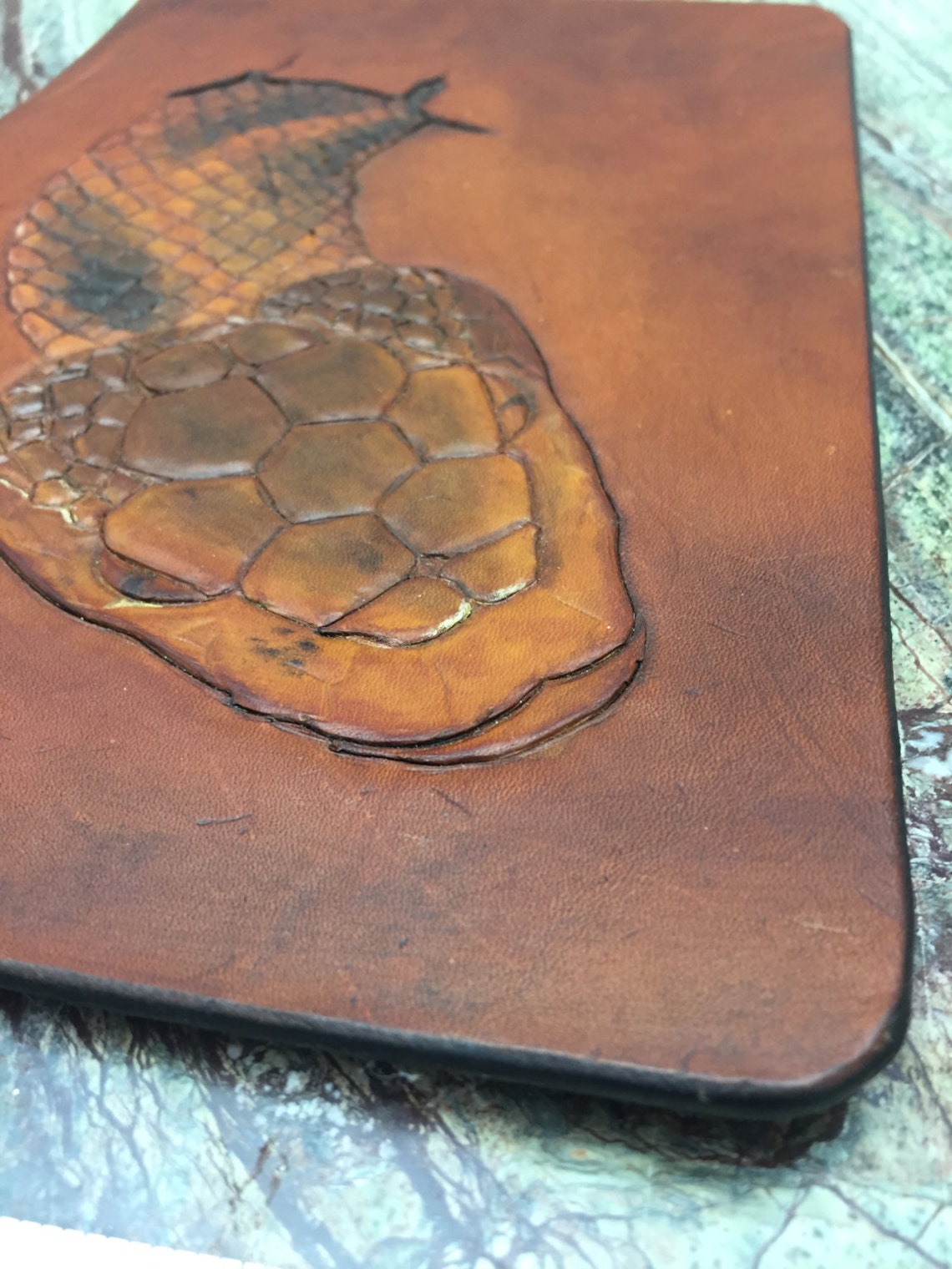 Custom Tooled Leather Mouse Pad - Snake Design - Etsy