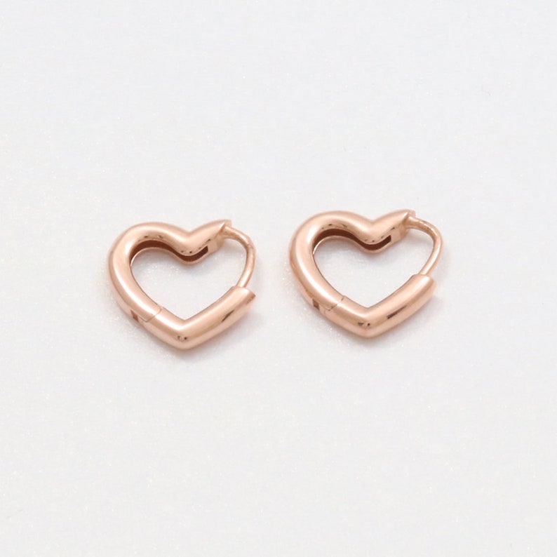 14K 18K Solid Gold Shiny Polished Small Love Heart Shaped | Etsy