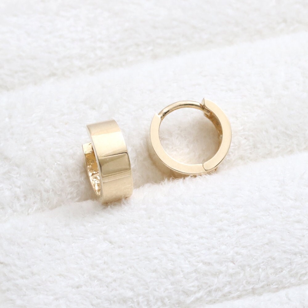 14K 18K Solid Gold Shiny Polished 3.5mm Width Chunky Minimalist Flat ...
