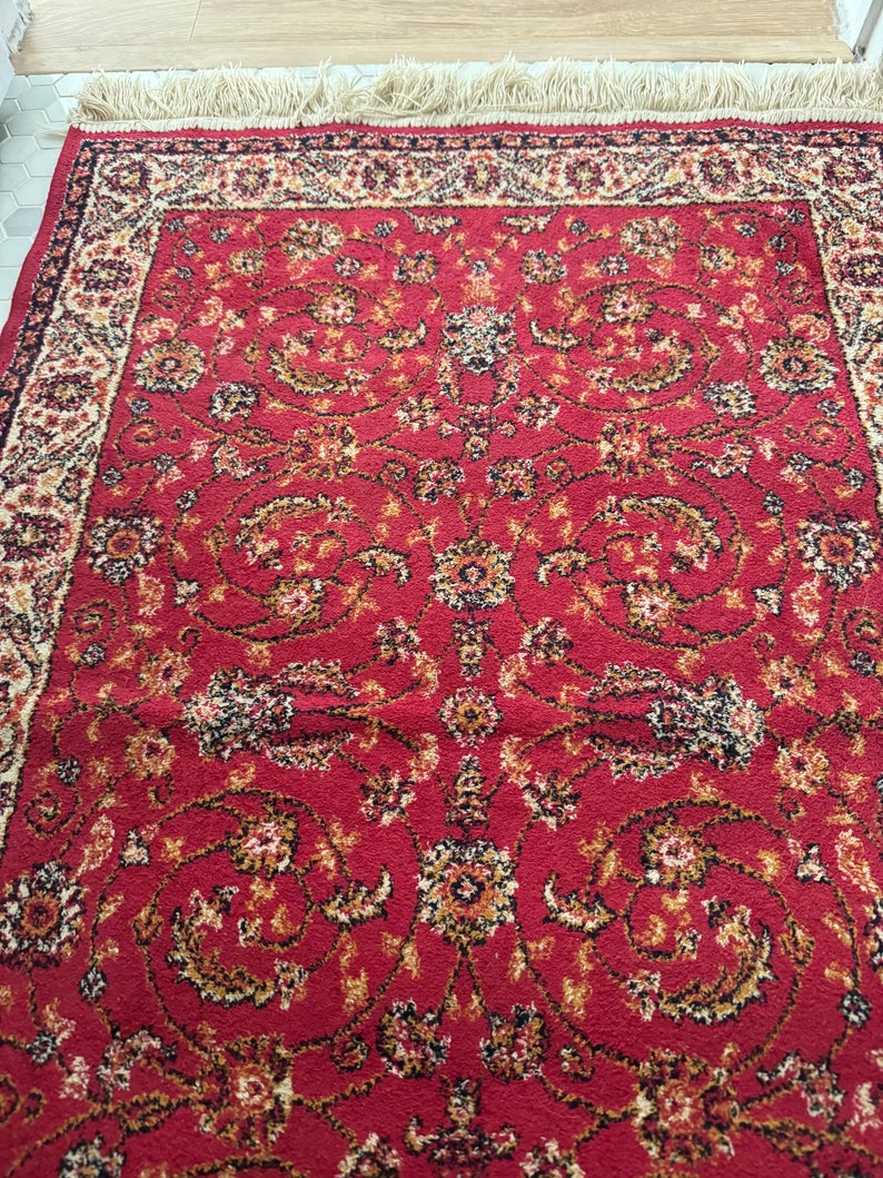 Vintage Red Rug - Etsy