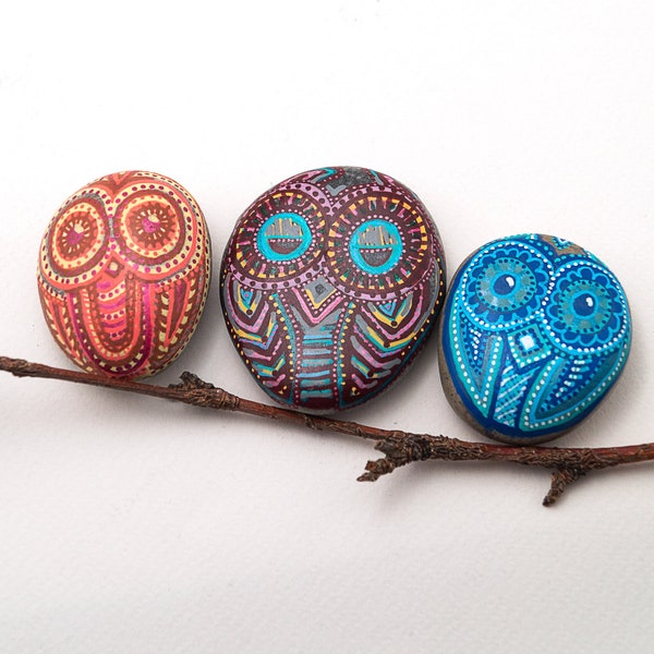 Painted Rock Owl - Etsy