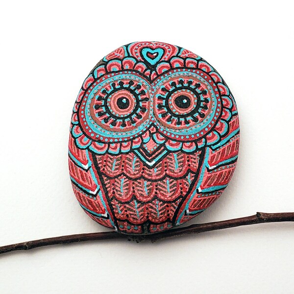 Painted Owl Rocks - Etsy