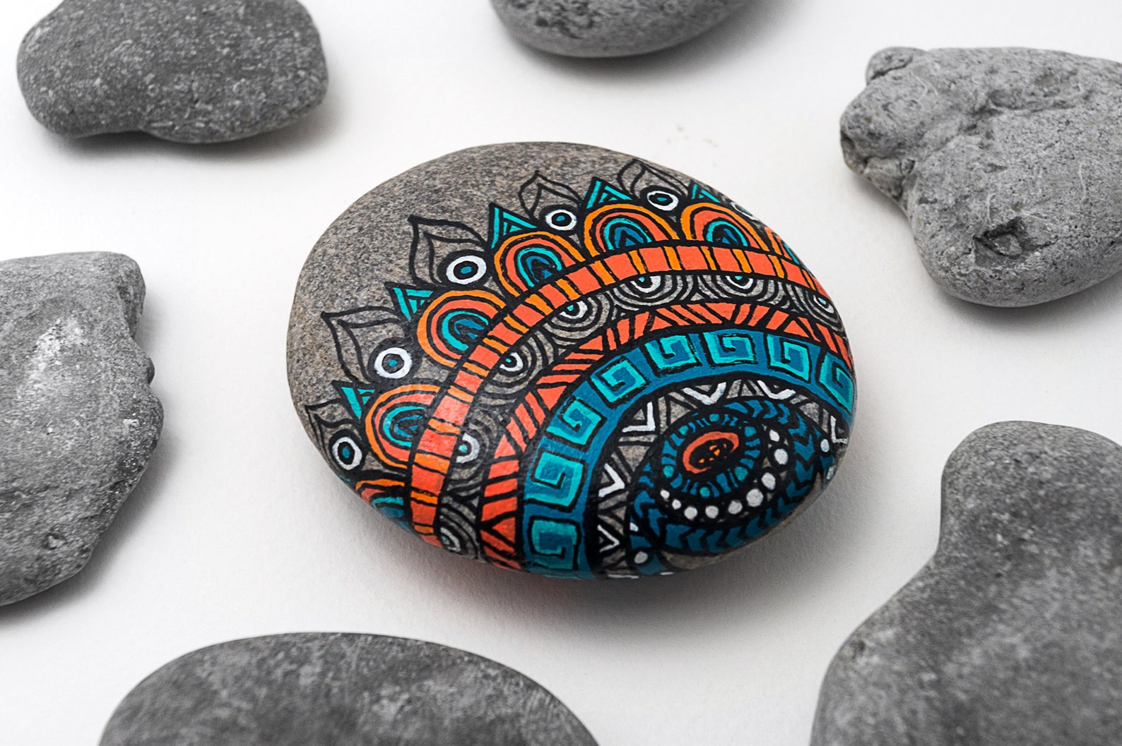 Mandala Art Hand Painted Rock Pattern on Both Sides - Etsy