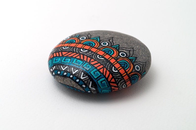 Mandala Art Hand Painted Rock Pattern on Both Sides - Etsy