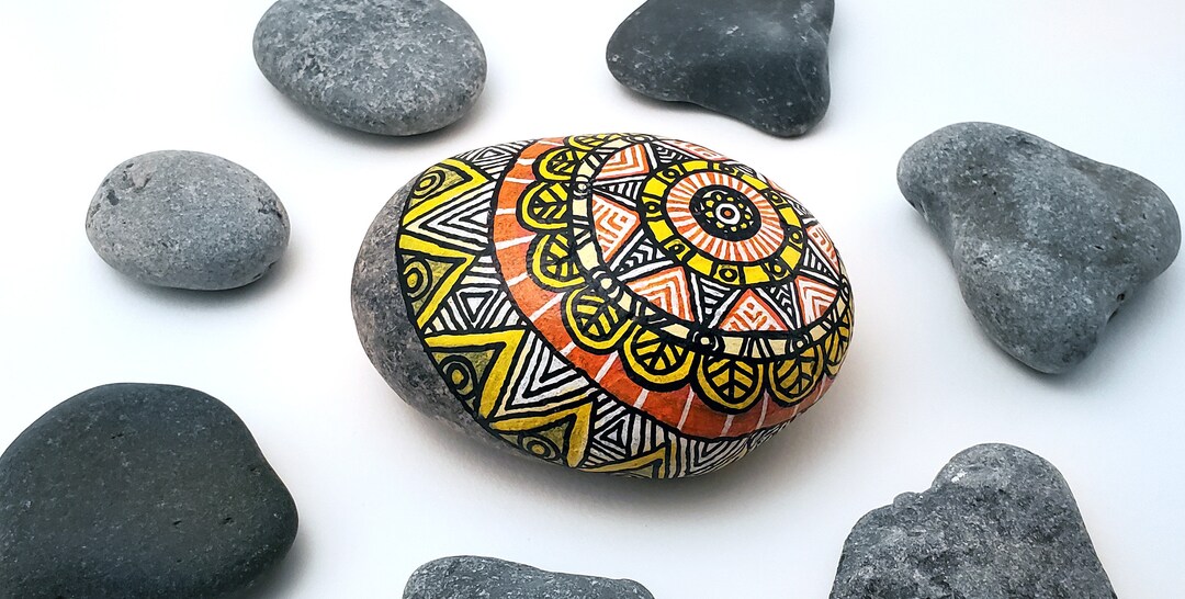 Mandala Stone Art Painted Pattern - Etsy
