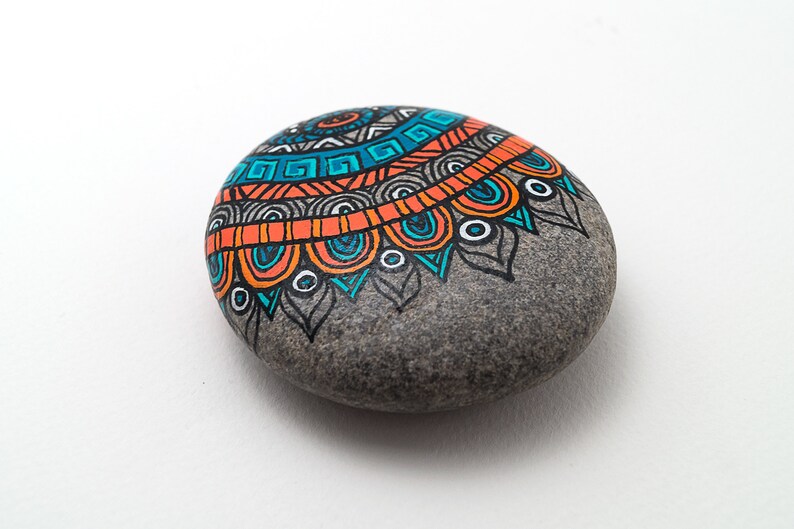 Mandala Art Hand Painted Rock Pattern on Both Sides - Etsy