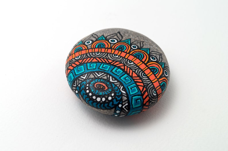 Mandala Art Hand Painted Rock Pattern on Both Sides - Etsy