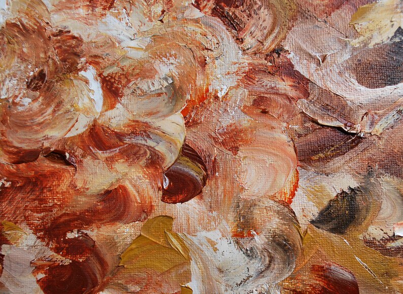 Original Abstract Textured Tan and Brown Oil Painting, Contemporary ...
