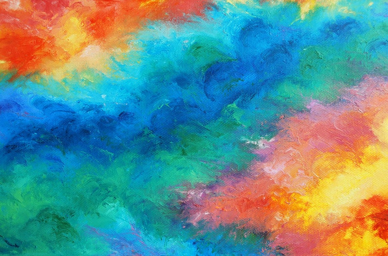 Original Abstract Impressionism Oil Painting, Modern Wall Art ...