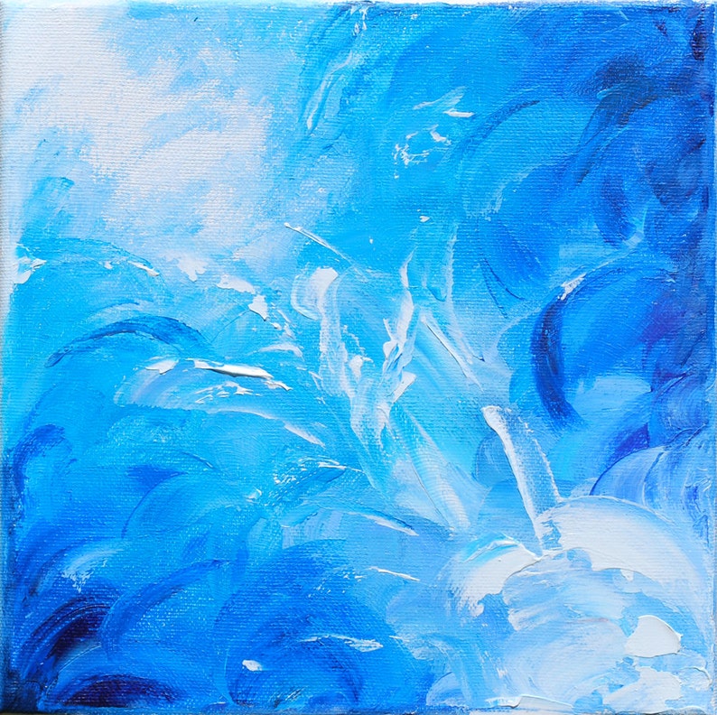 Calming Blue and White Oil Painting Original Abstract - Etsy Canada