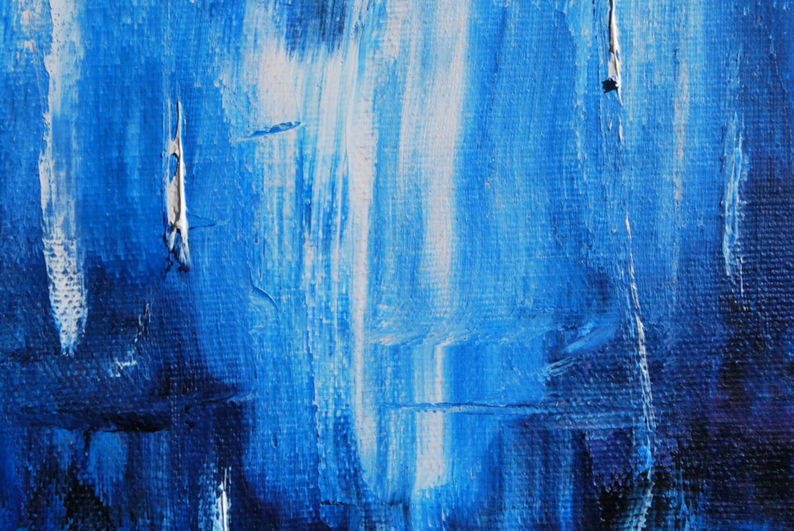 Original Monochromatic Blue and White Modern Art, Contemporary ...
