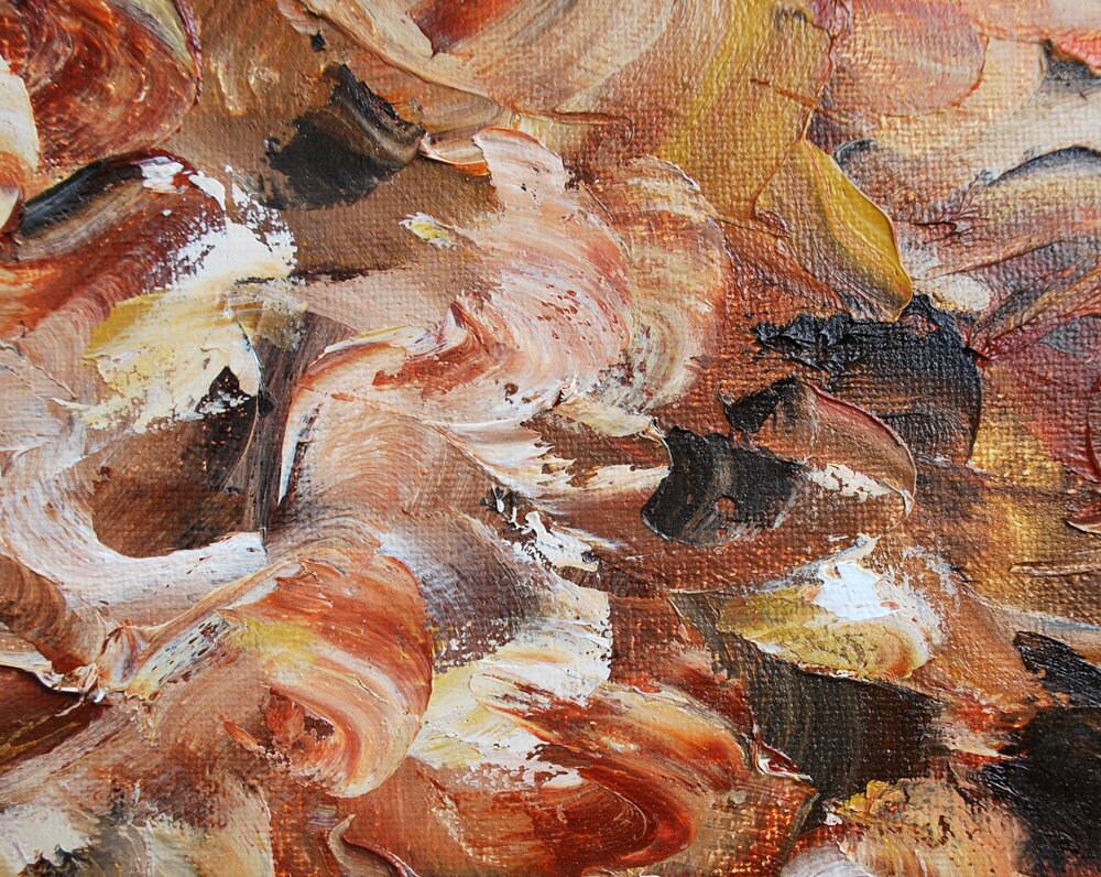 Original Abstract Textured Tan and Brown Oil Painting - Etsy