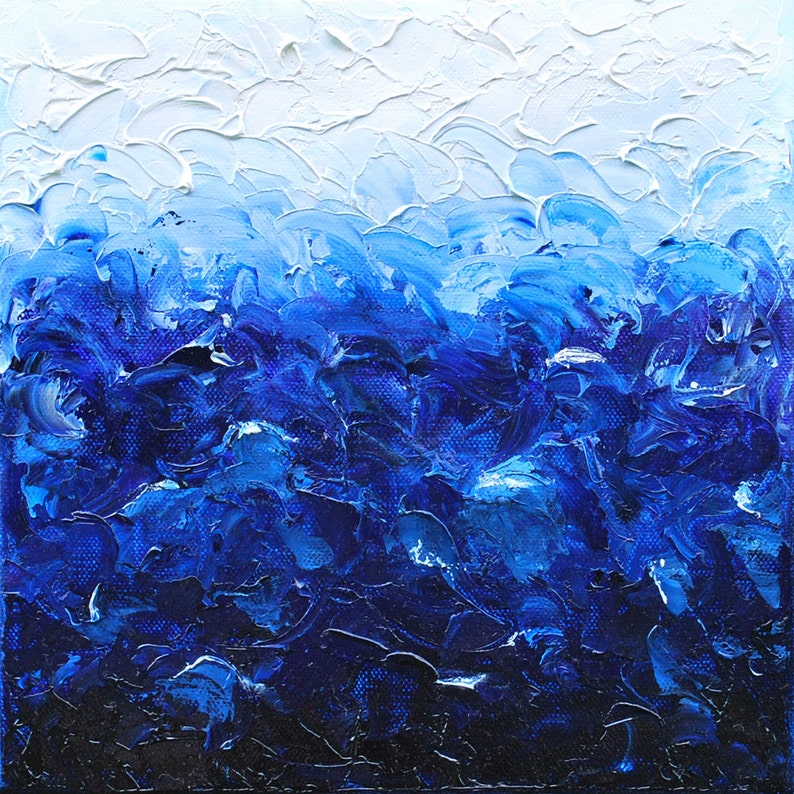 Original Contemporary Abstract Oil Painting, 8 X 8 Square Canvas Art ...