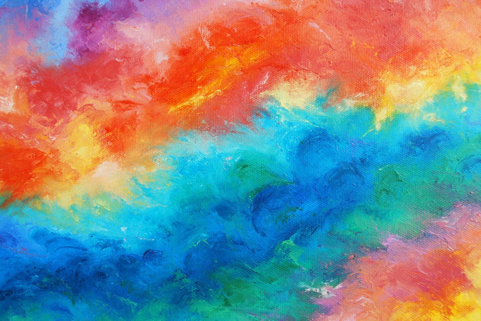 Original Abstract Impressionism Oil Painting, Modern Wall Art ...