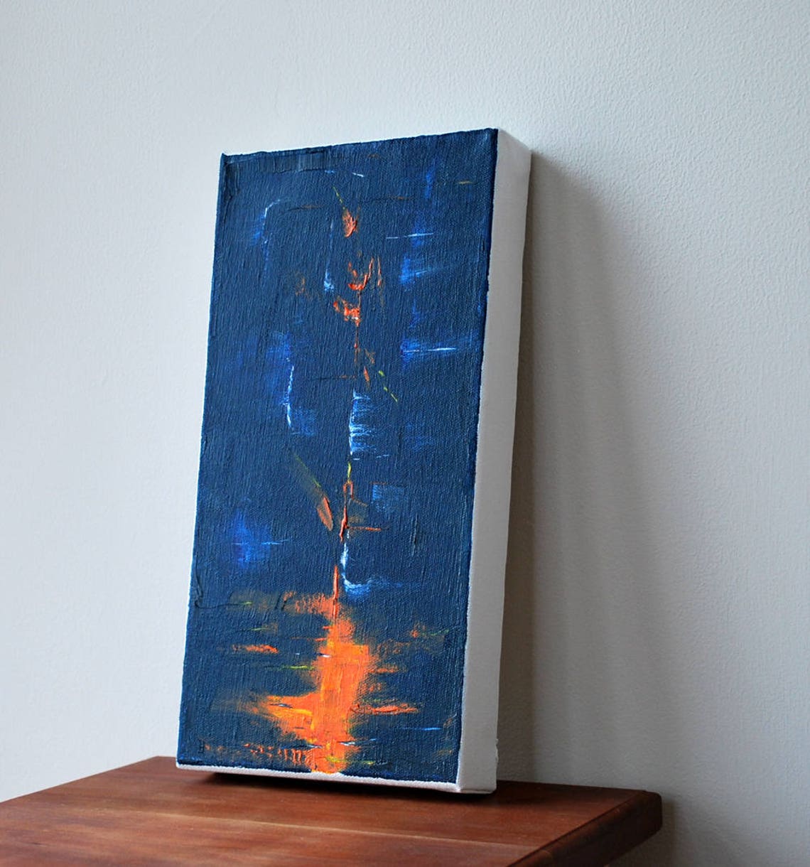 Original Blue and Orange Modern Abstract Oil Painting - Etsy