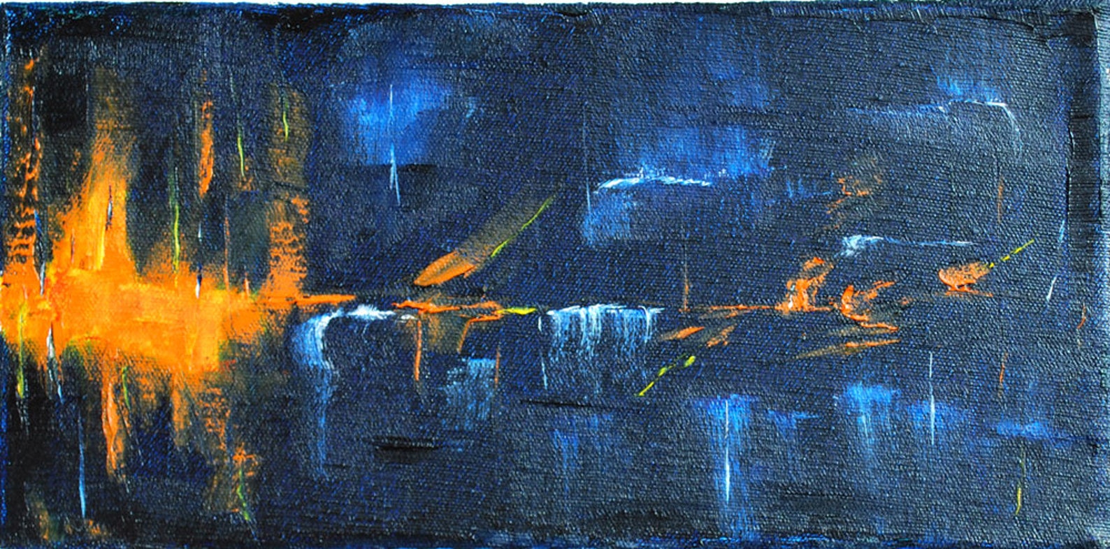 Original Blue and Orange Modern Abstract Oil Painting - Etsy