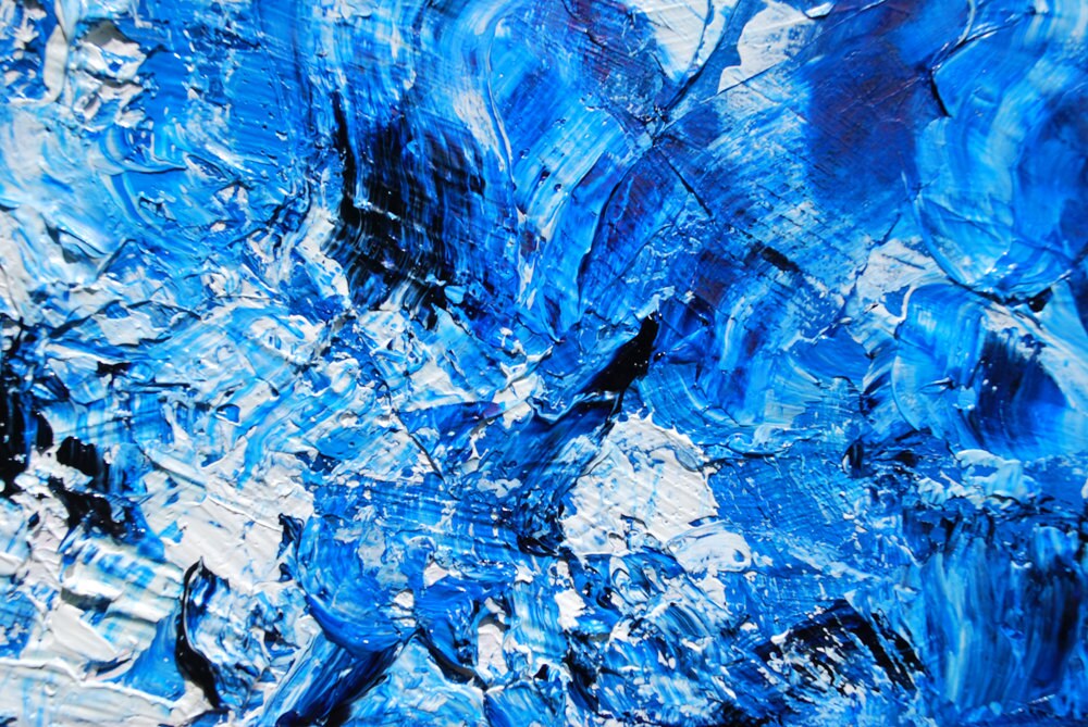 square blue abstract expressionism oil painting Signals Oil Art ...