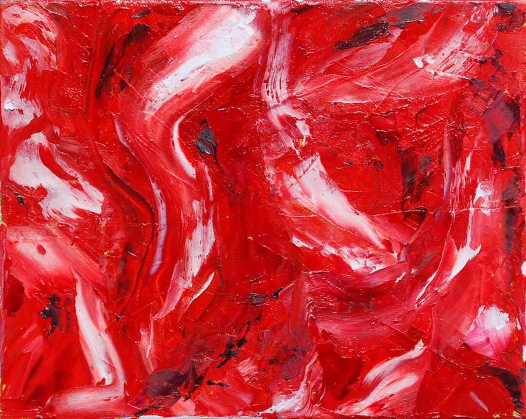 Original Abstract Slightly Textured Oil Painting, Modern Expressionim ...