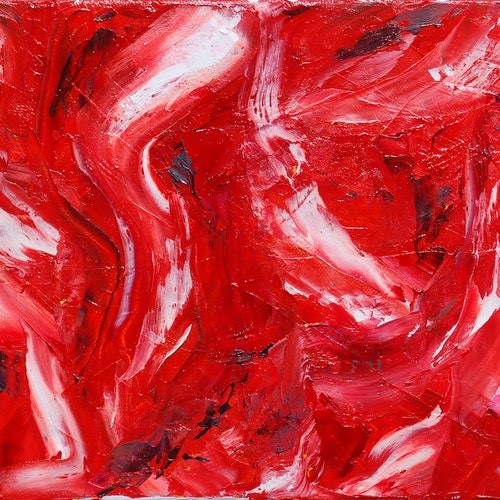 Original Red Abstract Impressionism Oil Painting Modern - Etsy