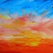 Original Abstract Impressionism Sunset Oil Painting, Contemporary ...