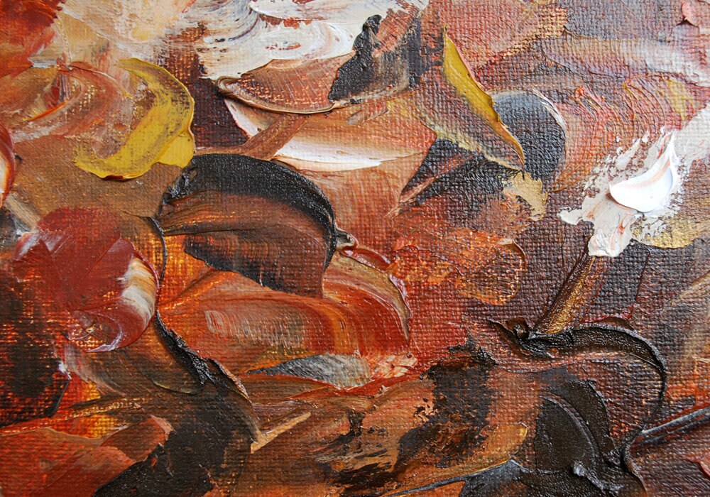 Original Abstract Textured Tan and Brown Oil Painting - Etsy
