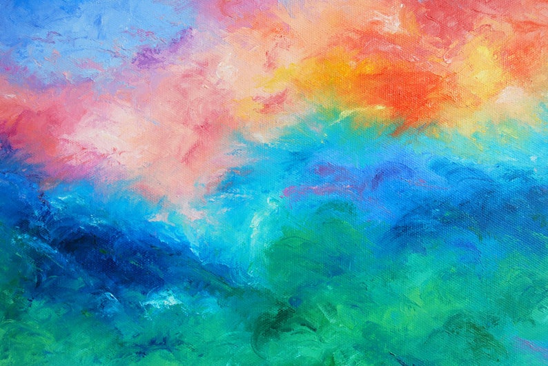 Original Abstract Impressionism Oil Painting, Modern Wall Art ...