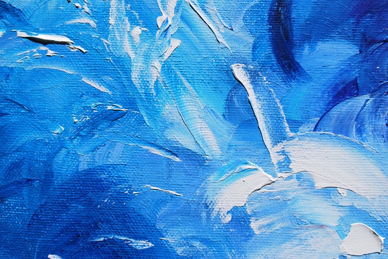Calming Blue and White Oil Painting Original Abstract - Etsy