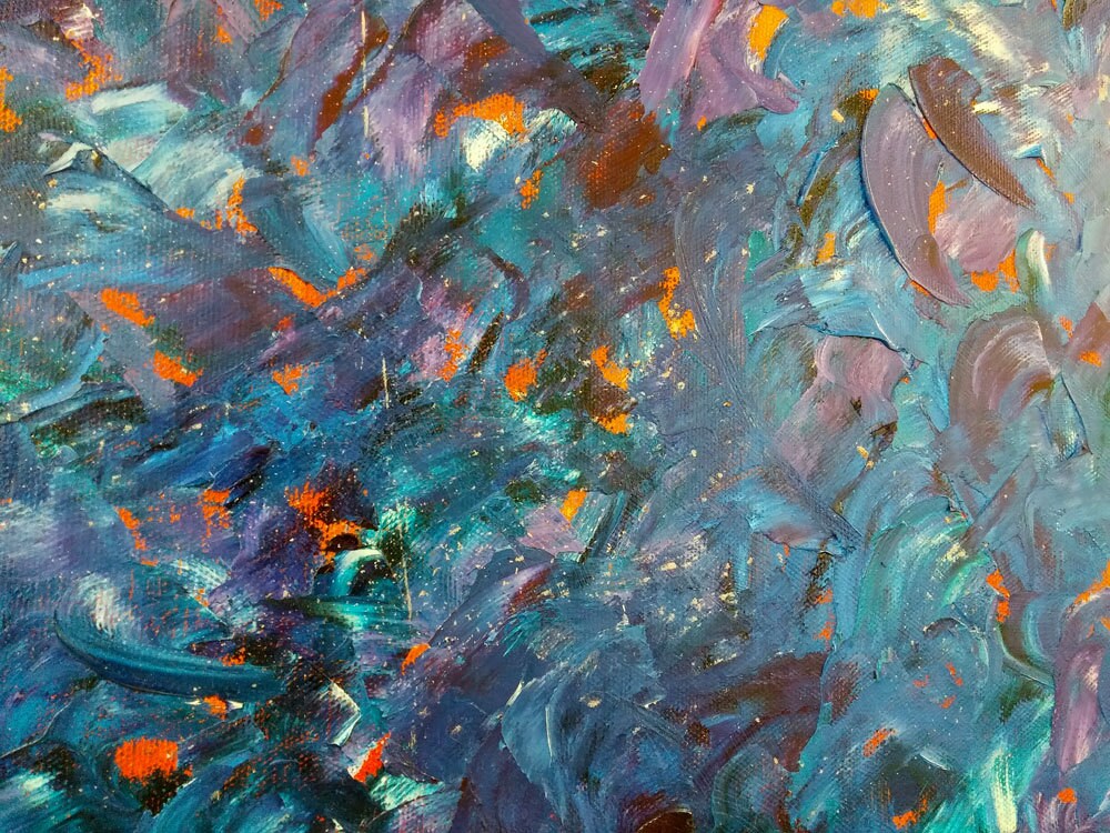 Original Abstract Expressionism Painting Contemporary Blue - Etsy