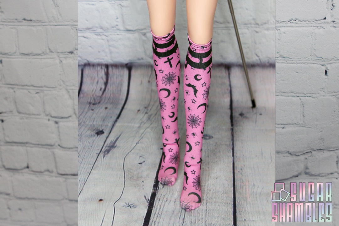 Pastel Goth Knee High Socks For Smart Doll And Similar Sized Etsy