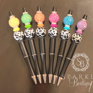 Cow Print Beaded Pens - Etsy