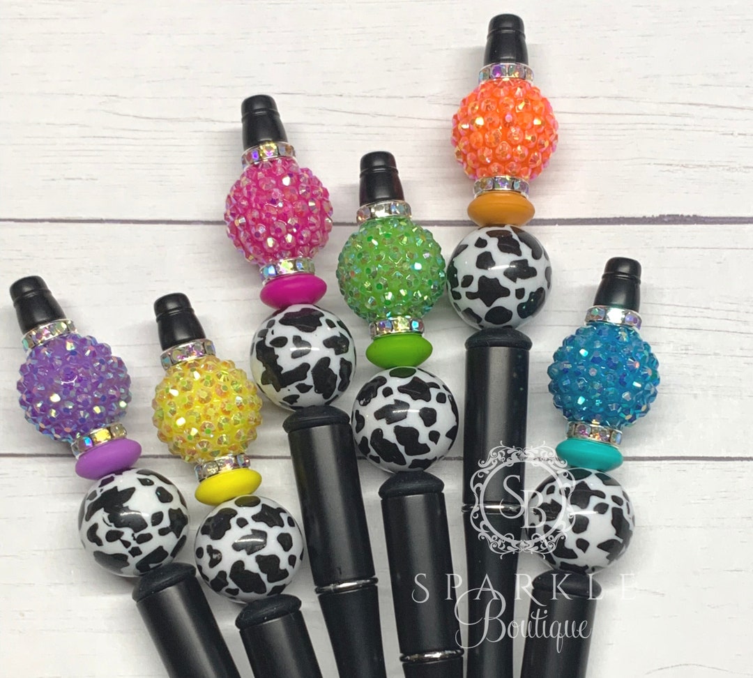 Cow Print Beaded Pens - Etsy