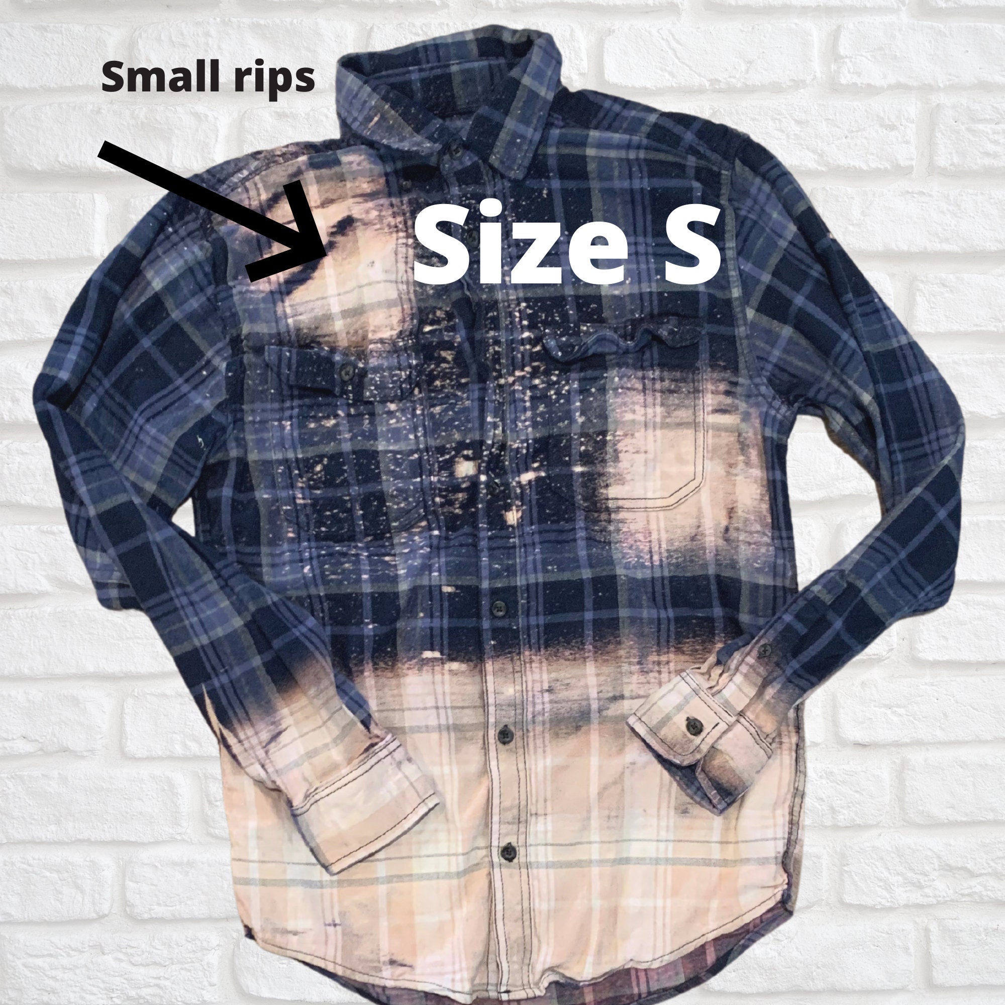 Bleached Flannel Distressed Flannel Acid Washed Vintage - Etsy