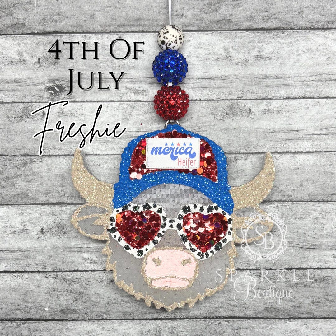 Fourth of July Freshie Independence Day Car Freshie Highland Cow Freshy ...