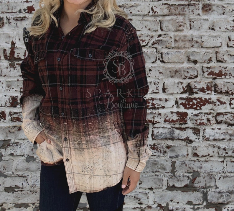 Bleached Flannel Shirt Distressed and Vintage Flannel Jacket - Etsy