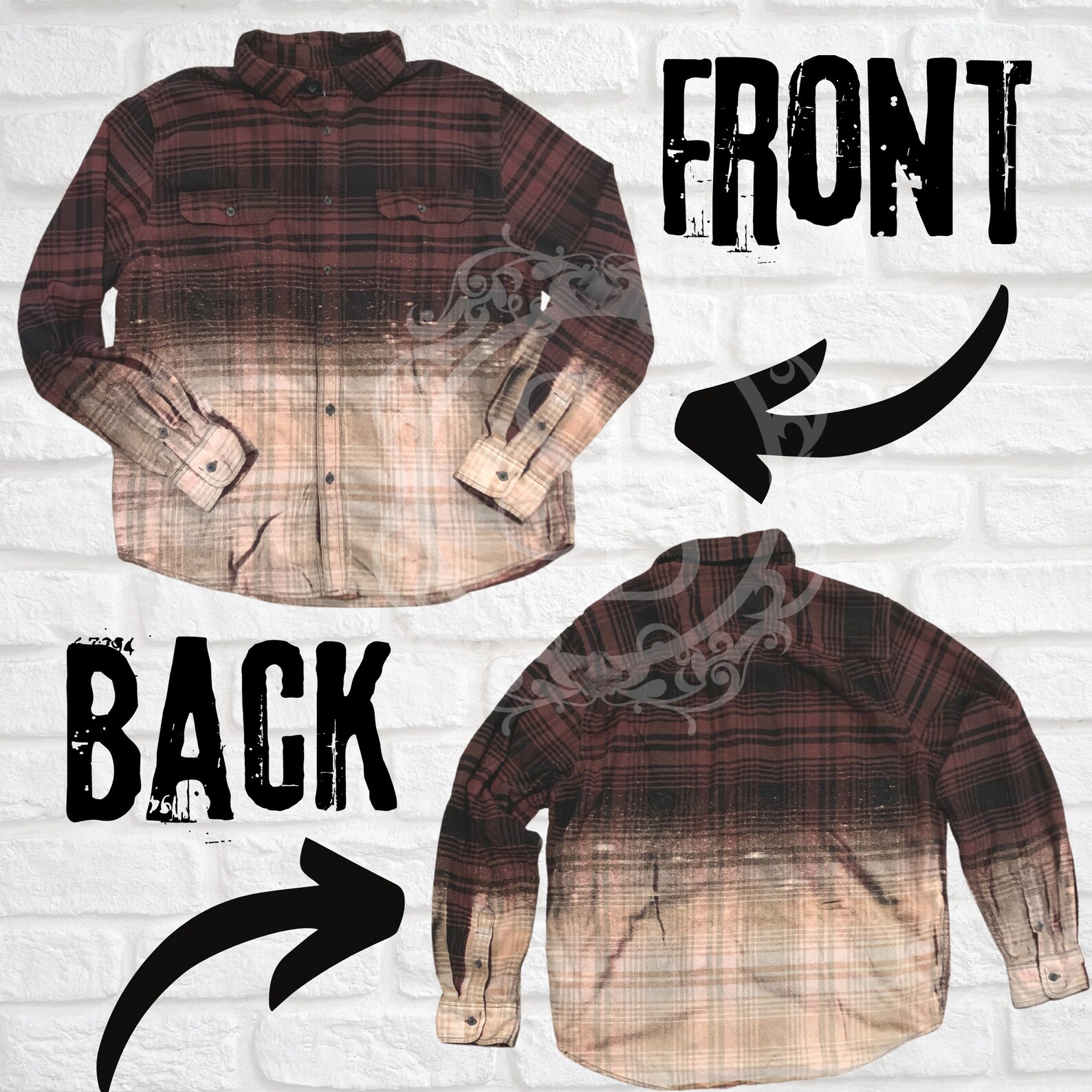 Bleached Flannel Distressed Flannel Acid Washed Vintage - Etsy