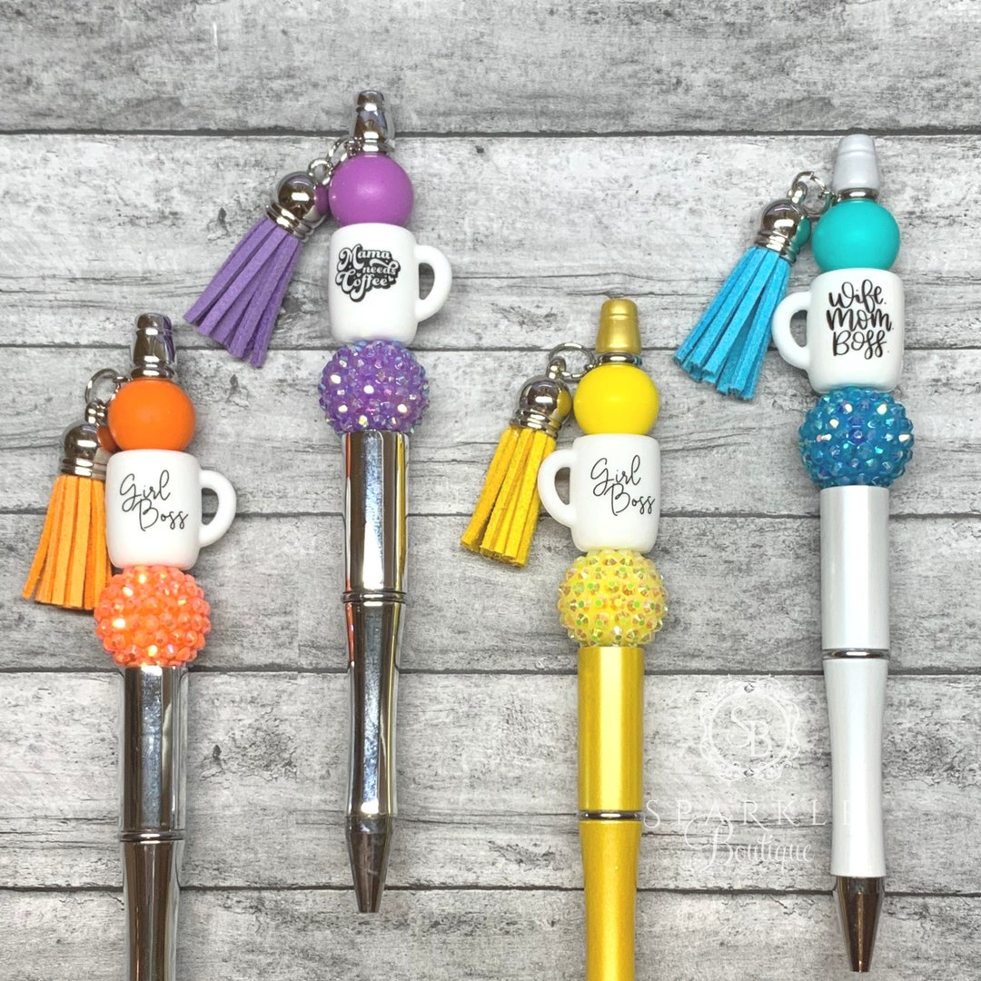 Coffee Mug Pens - Custom Beaded Pen - Decorative Pens With Tassels - Great Gift for Her - Etsy