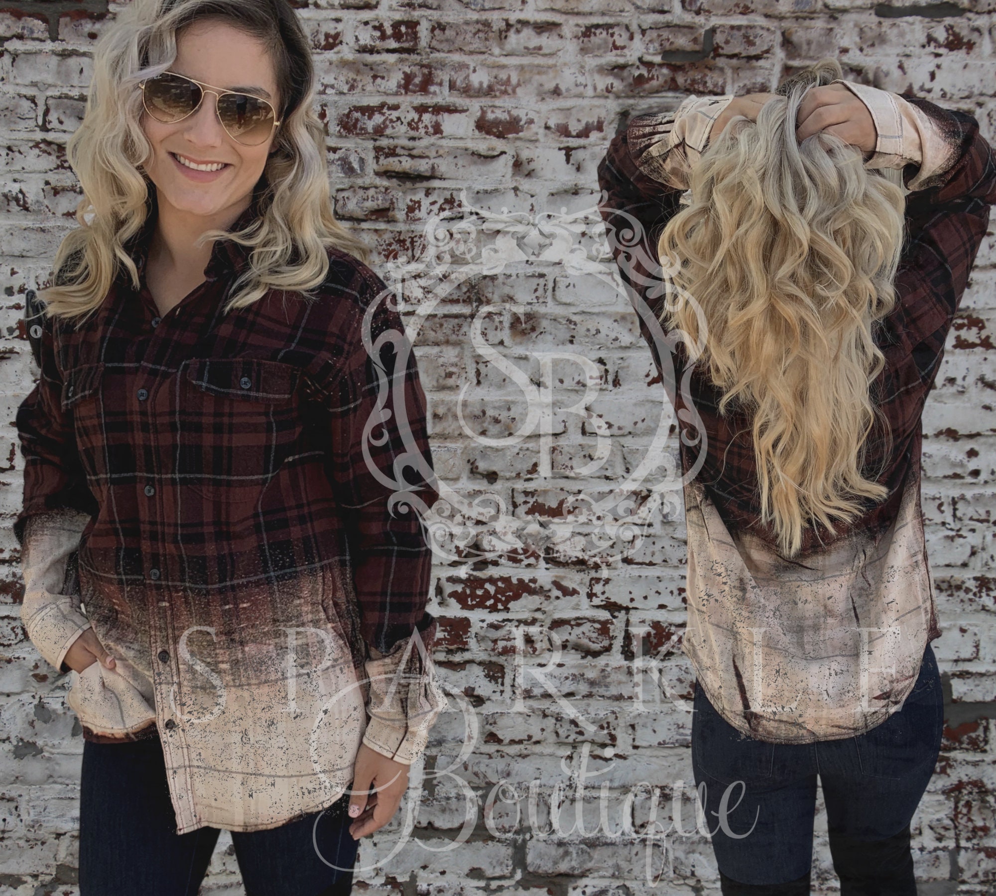 Bleached Flannel Distressed Flannel Acid Washed Vintage - Etsy