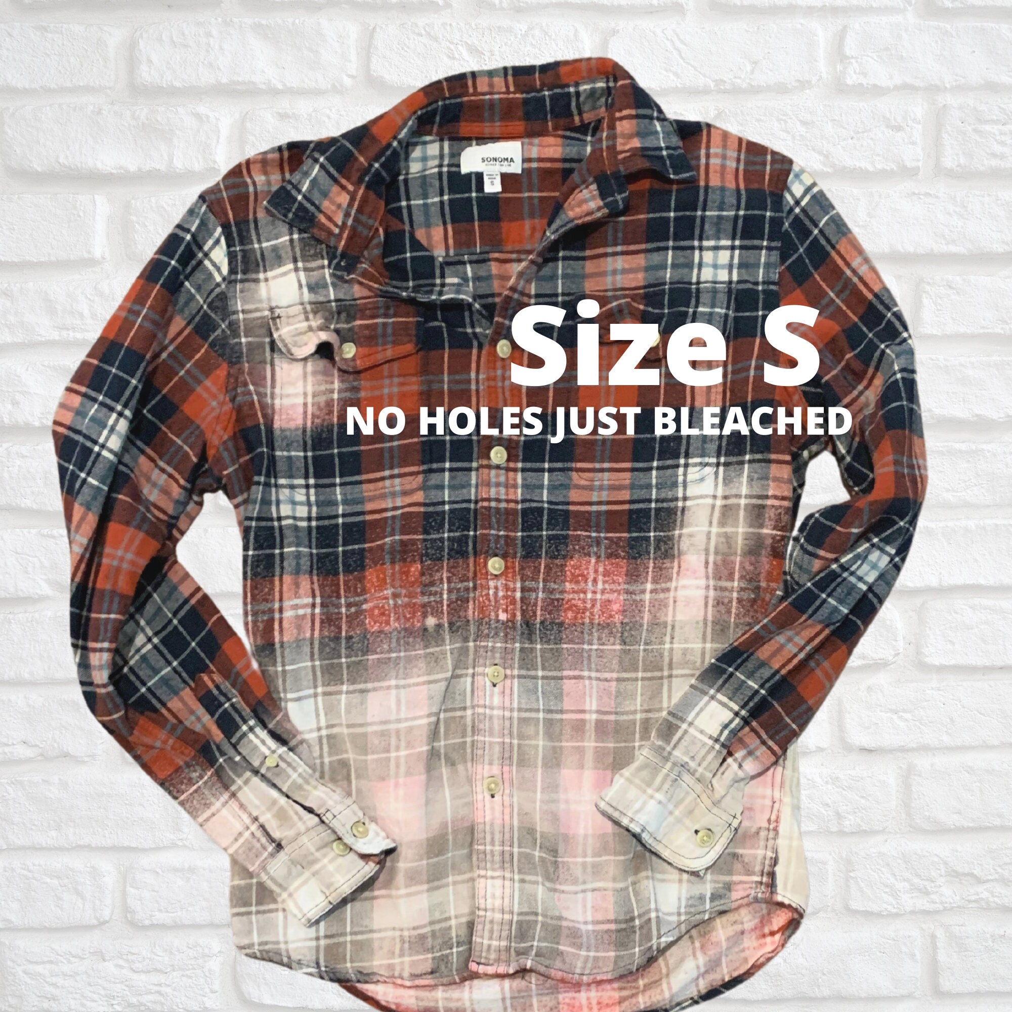 Bleached Flannel Distressed Flannel Acid Washed Vintage - Etsy