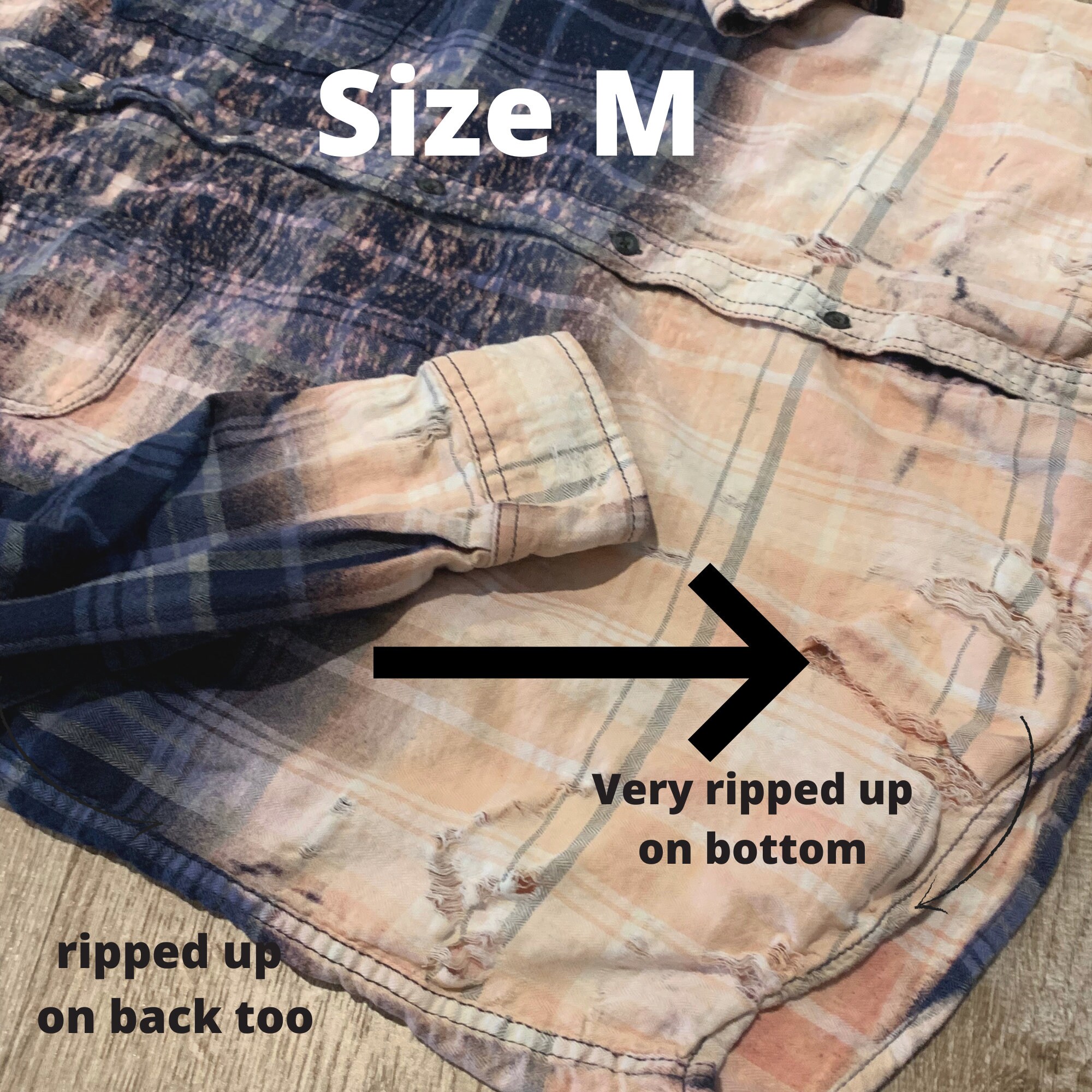 Bleached Flannel Distressed Flannel Acid Washed Vintage - Etsy