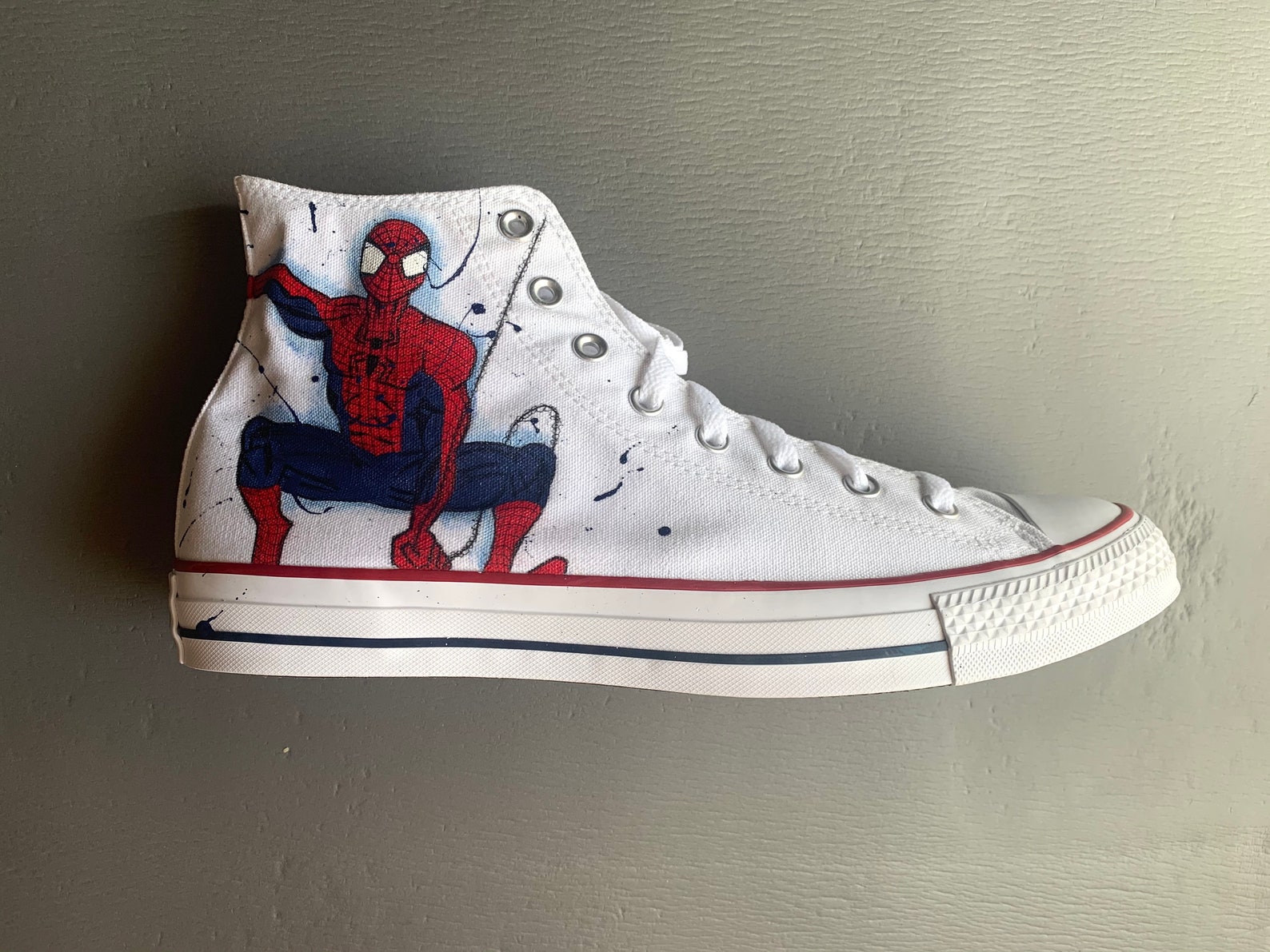 Spiderman High Top Converse | Etsy