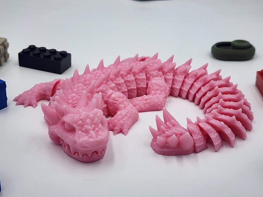 Articulating Spiked Dragon Toy, Dragon With Moving Jaw, 3D Printed ...