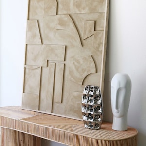 Wood Wall Art, Texture Art, Plaster Art, Modern Plaster Art, Geometric ...