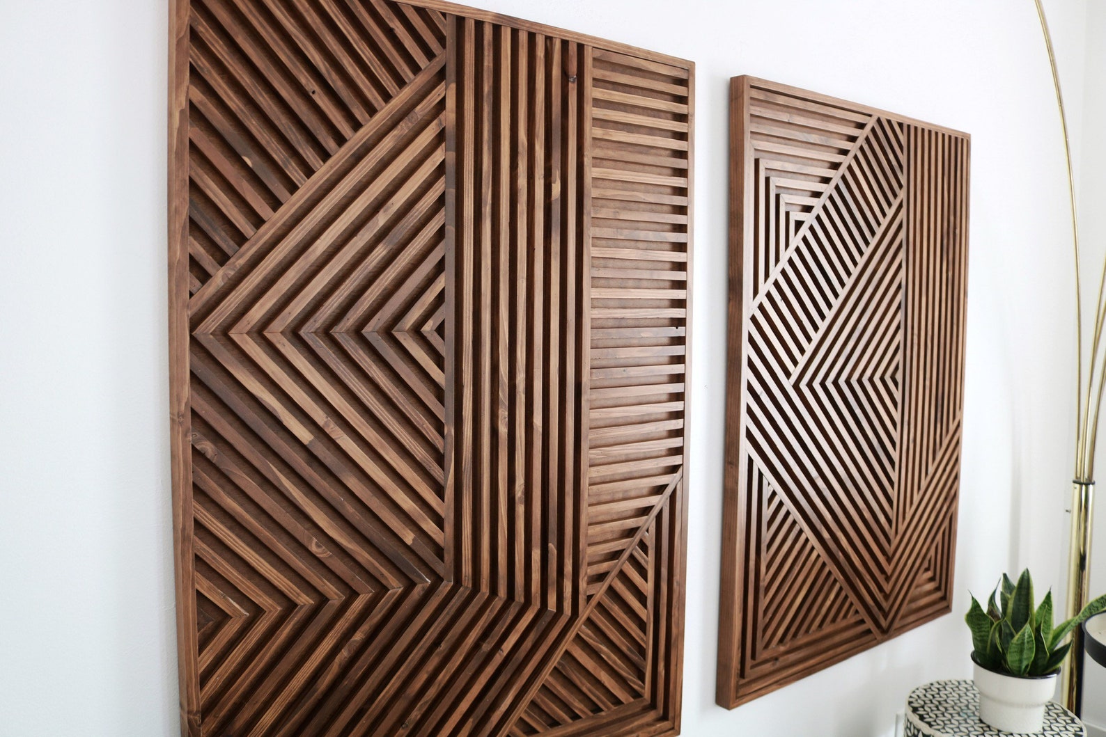 Modern Wood Art Rustic Wood Art Wood Art Geometric Art | Etsy