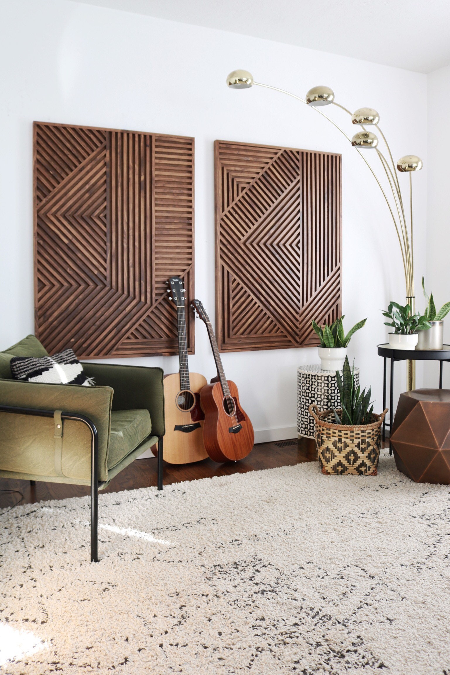 Modern Wood Art Rustic Wood Art Wood Art Geometric Art | Etsy