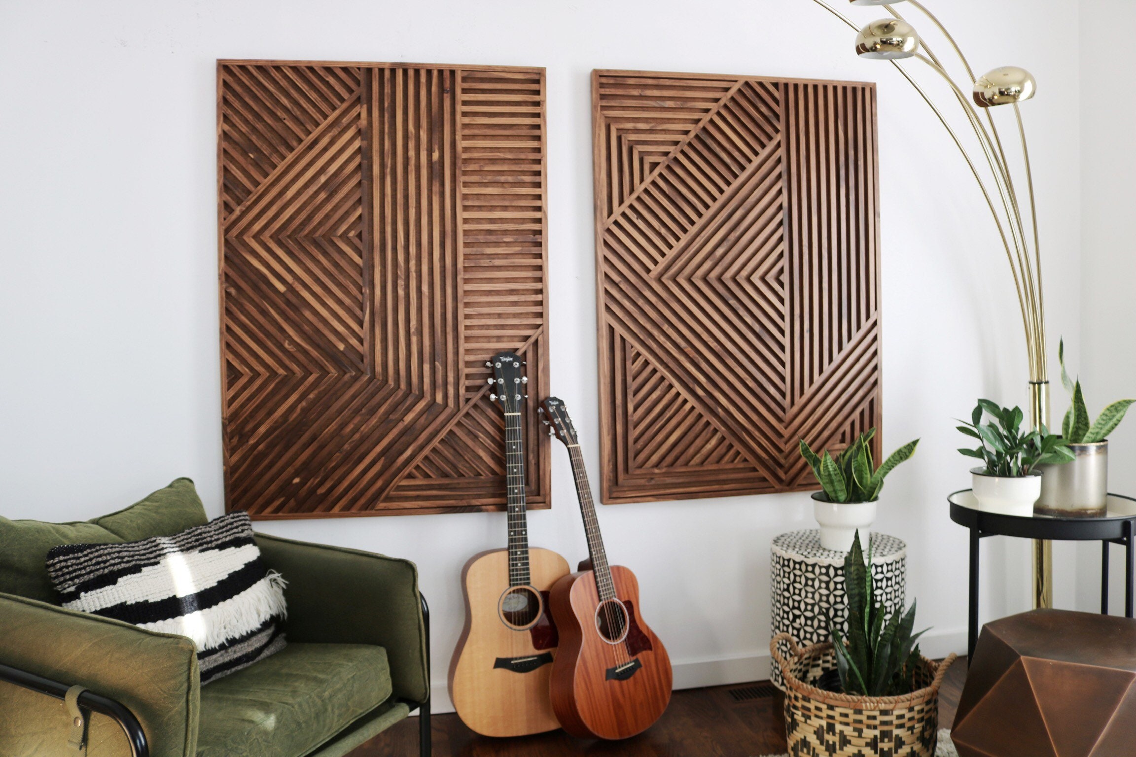 Modern Wood Art Rustic Wood Art Wood Art Geometric Art | Etsy