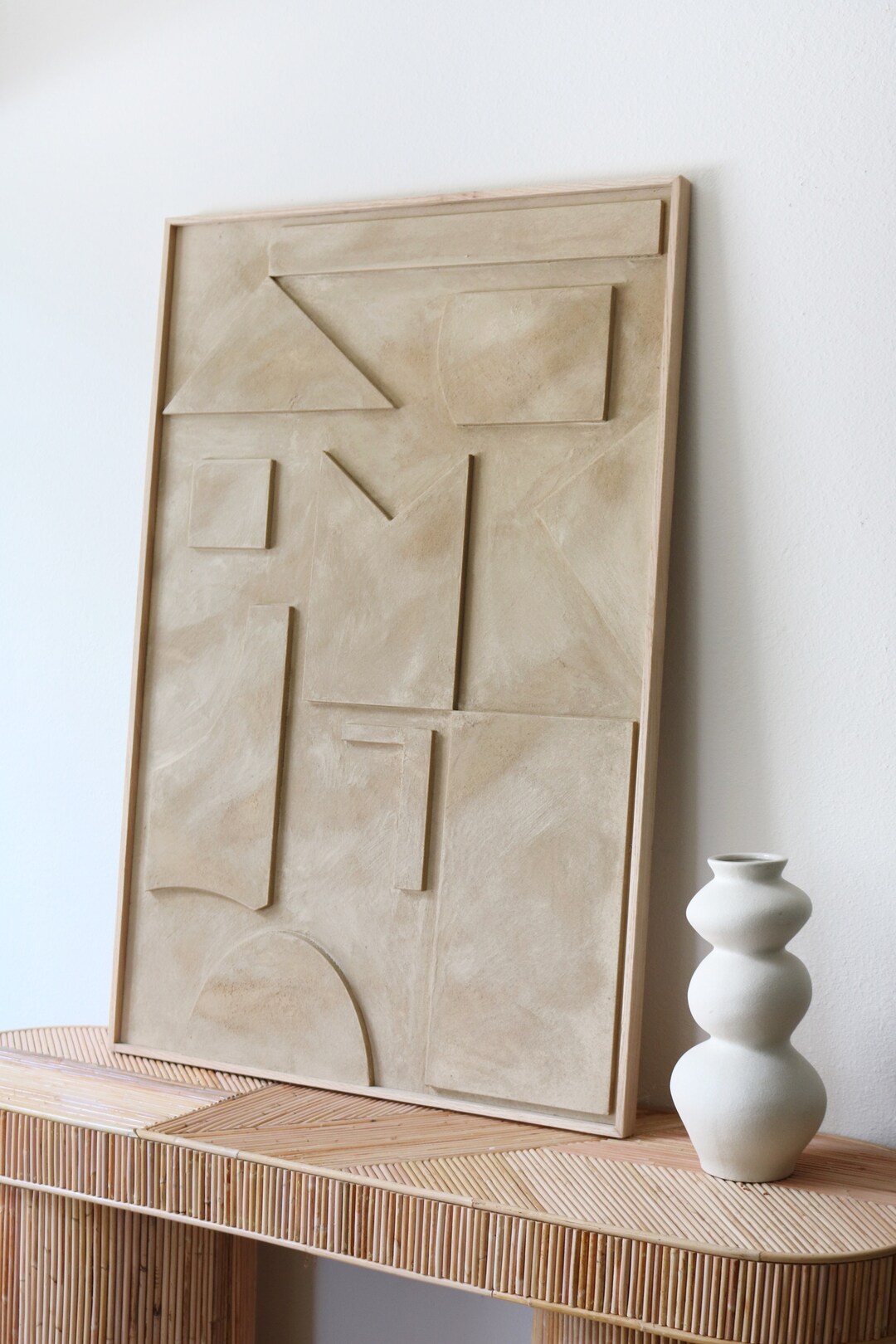 Wood Wall Art, Texture Art, Plaster Art, Modern Plaster Art, Geometric ...