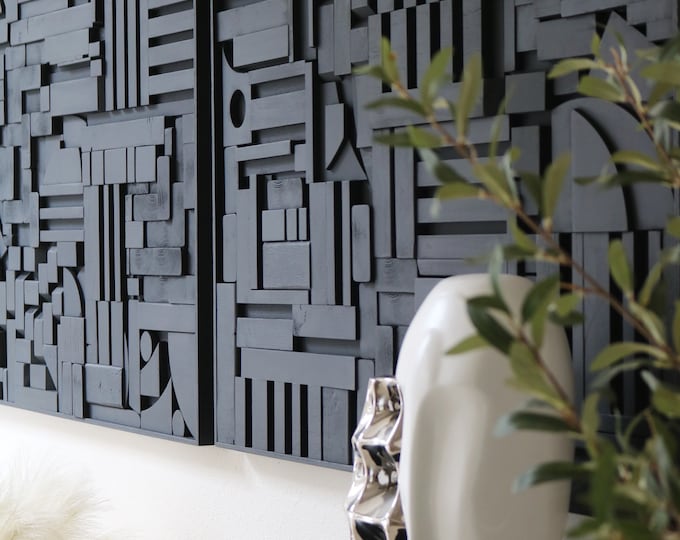 Geometric Wood Art, Texture Art, Dimensional Wall Art, Dimensional Wood ...