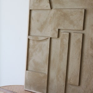 Wood Wall Art, Texture Art, Plaster Art, Modern Plaster Art, Geometric ...