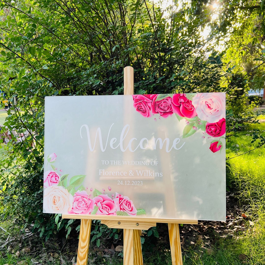 Wedding Welcome Sign, Custom Modern Wedding Signs, Lucite Bridal Shower ...