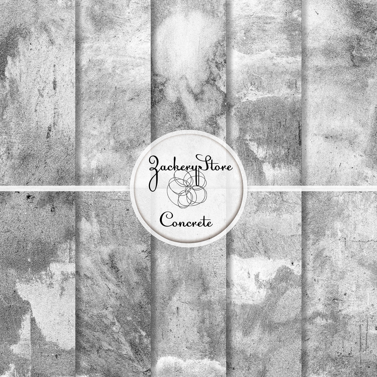 CONCRETE WALL Digital Scrapbook Craft Paper Pack Texture Set 10 Papers ...